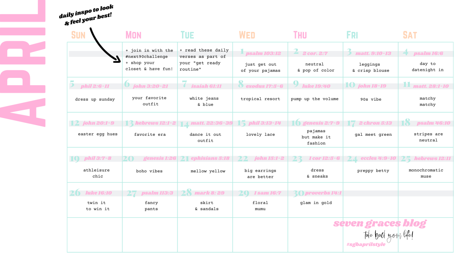 SGB April Style Challenge - Seven Graces